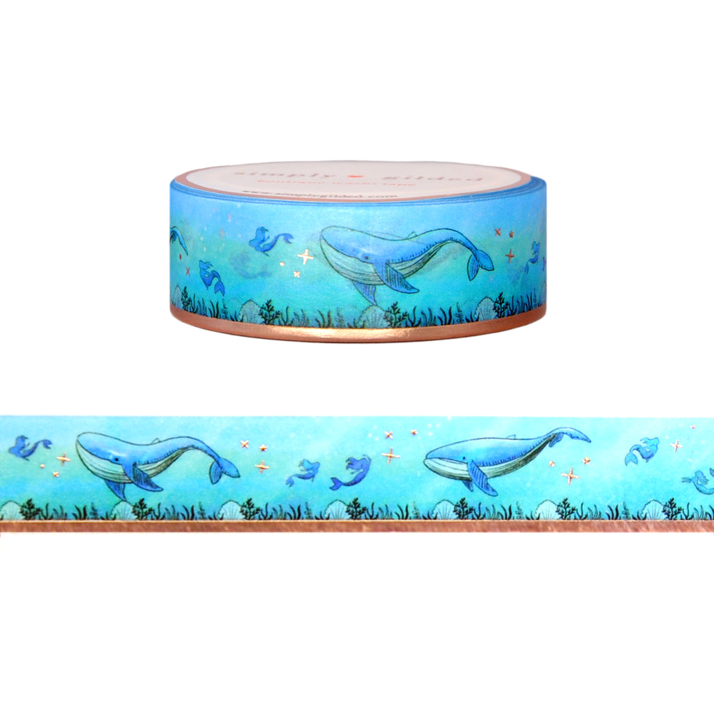 Sea Siren Under the Sea washi (15mm + rose gold foil) – simply gilded