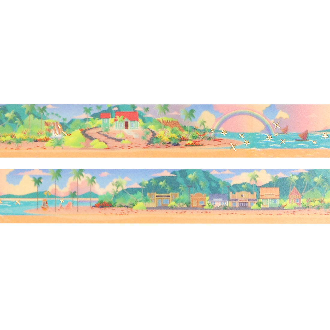Shave Ice Sky Landscape Passport washi set (15mm + light gold foil ...