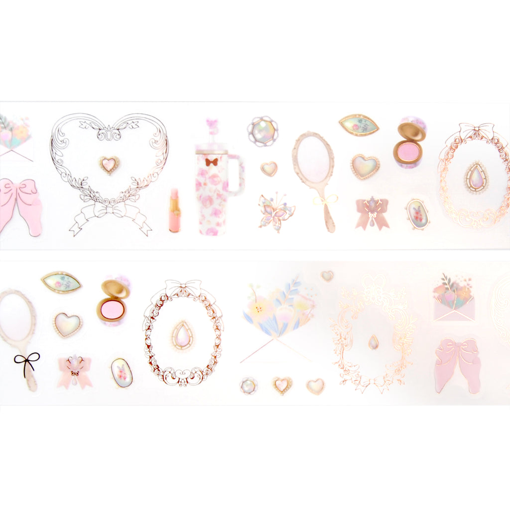 Vintage Fancy PET tape (50mm + rose gold foil) – simply gilded