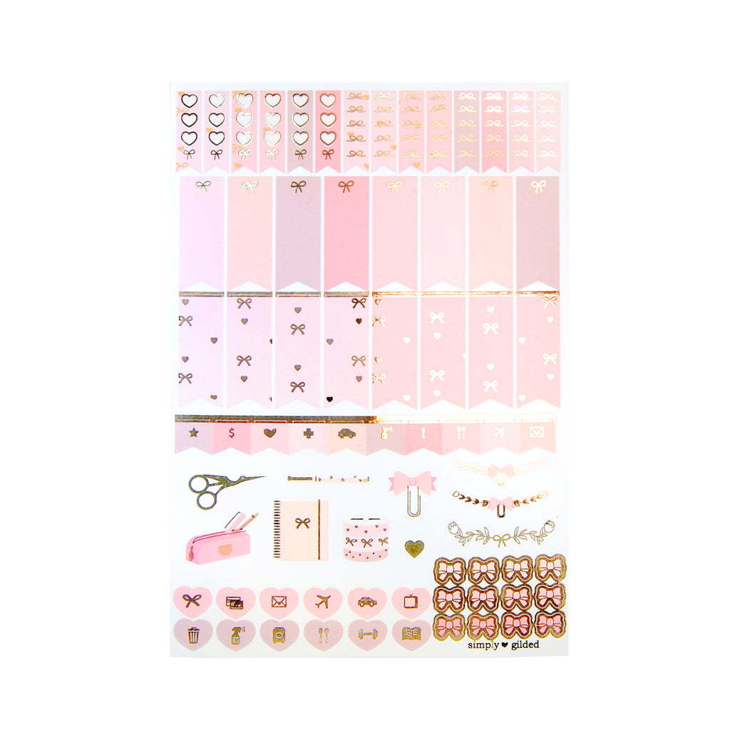 Stationery Love Luxe Sticker Kit (rose gold foil) – simply gilded