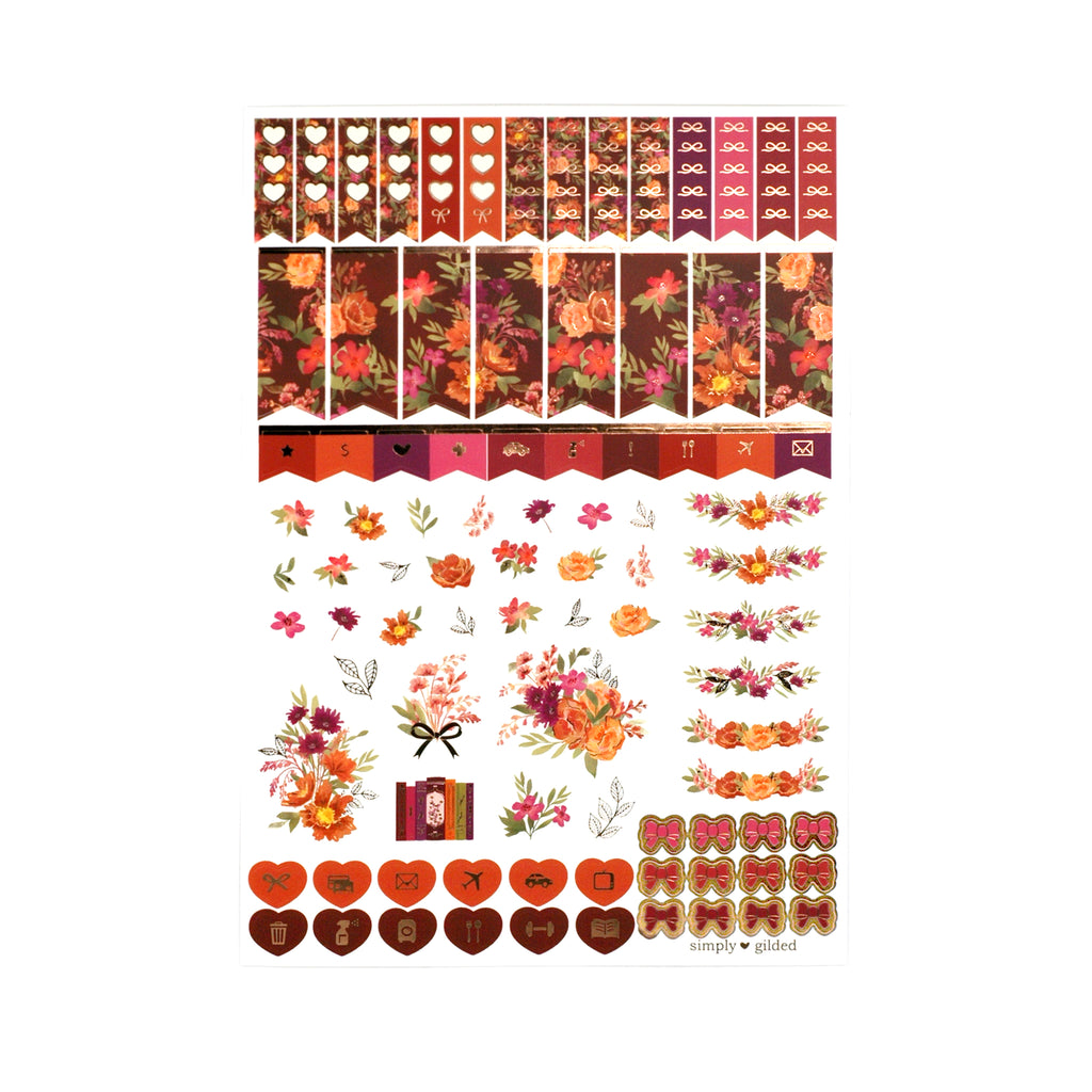 Burgundy Beauty Luxe Sticker Kit + date dots (rose gold foil) – simply ...