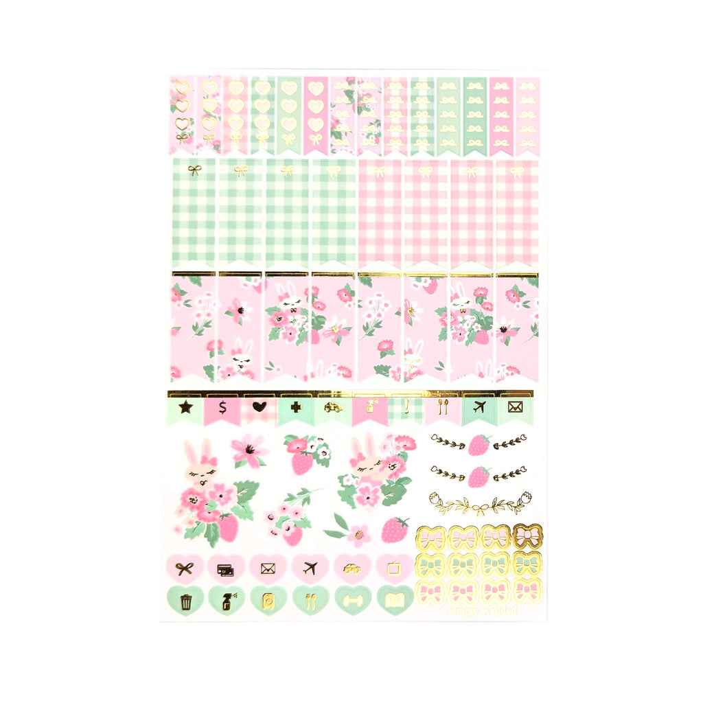 Strawberry Fields Juniper Luxe Sticker Kit + date dots (light gold foi ...