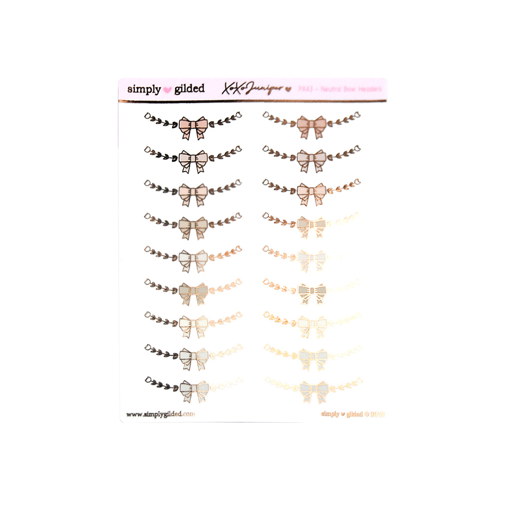 PX43 - Neutral Bow Headers – simply gilded