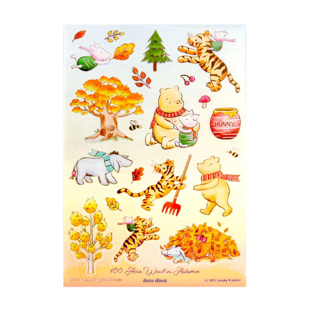 100 Acre Wood in Autumn Deco Sticker (rose gold foil + you pick finish ...
