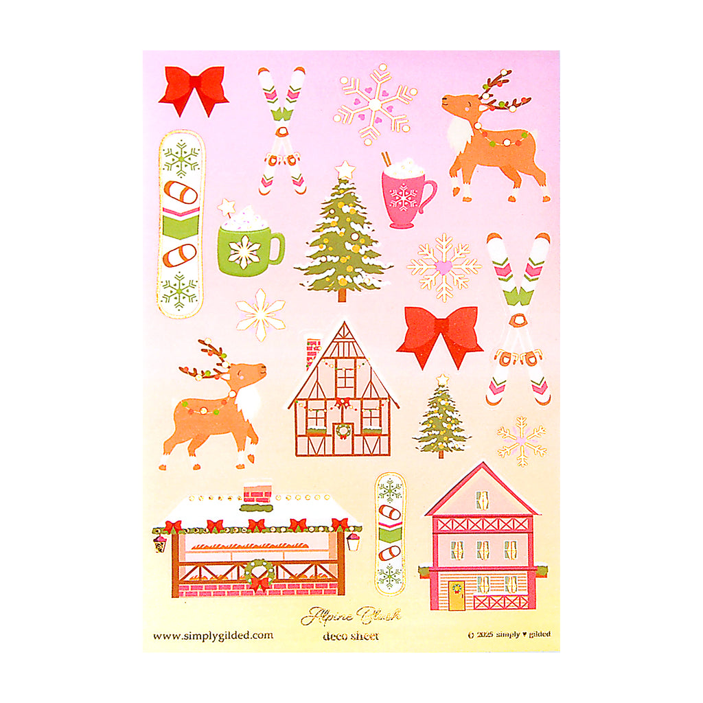 Alpine Blush Deco Stickers (light gold foil + you pick finish) – simply ...