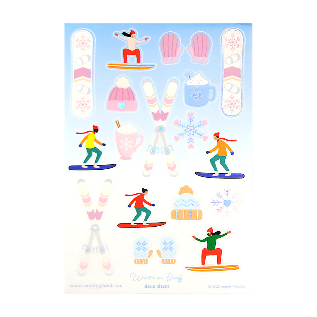 Banff Deco Stickers (silver holographic foil + you pick finish ...