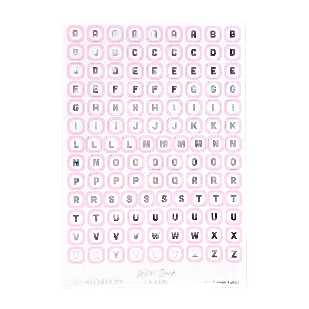 Letter Beads Stickers (Deco Sheet) (you pick) – simply gilded