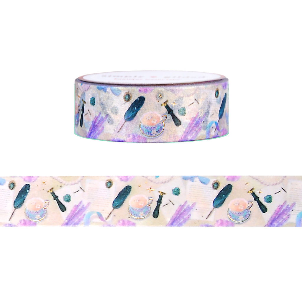Regency Era Dear Reader washi (15mm + light gold foil) – simply gilded