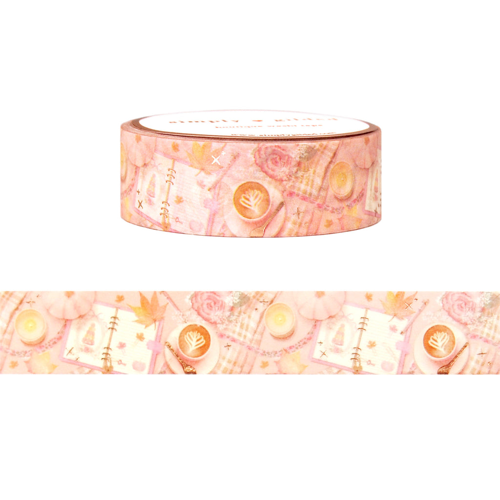 Maple Blush Flat Lay washi (15mm + rose gold foil) – simply gilded