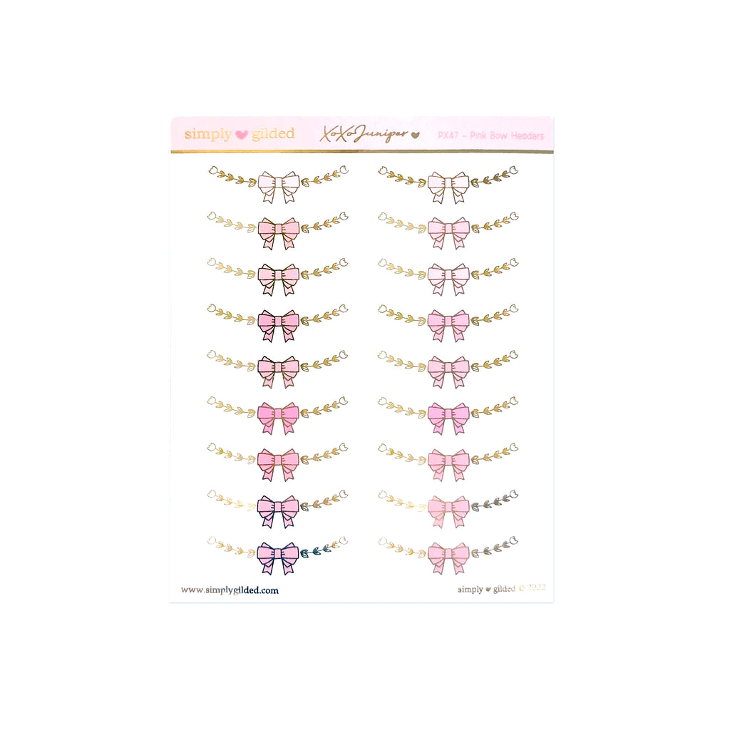 PX47 - Pink Bow Headers – simply gilded