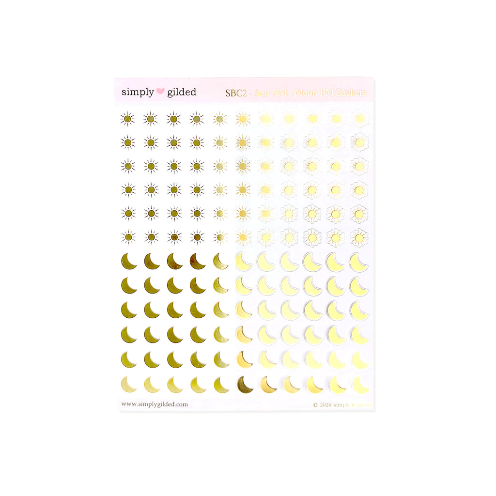 PX Sun AM / Moon PM Stickers (SBC2) – simply gilded