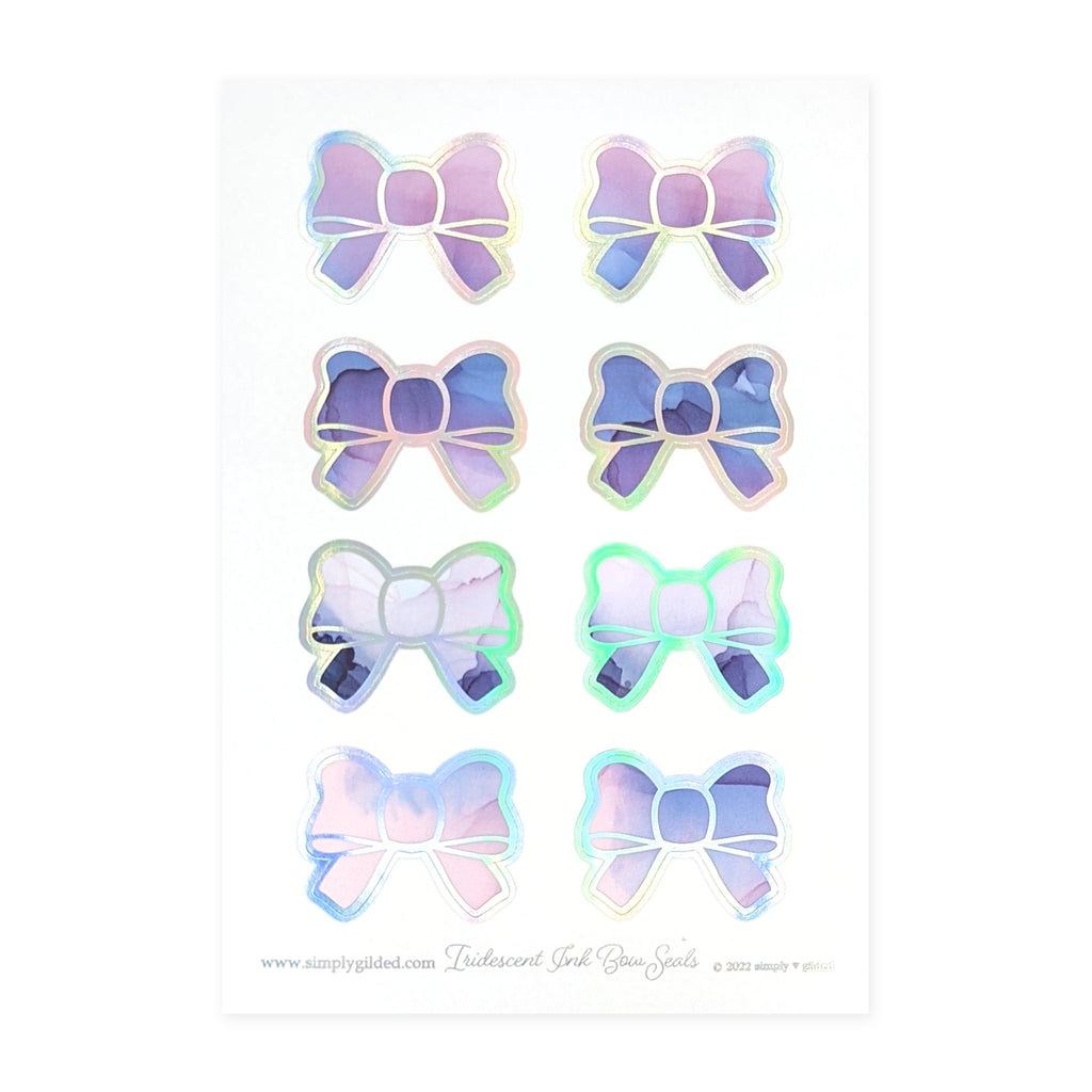 Iridescent Ink Bow Seals (silver holographic foil) – simply gilded